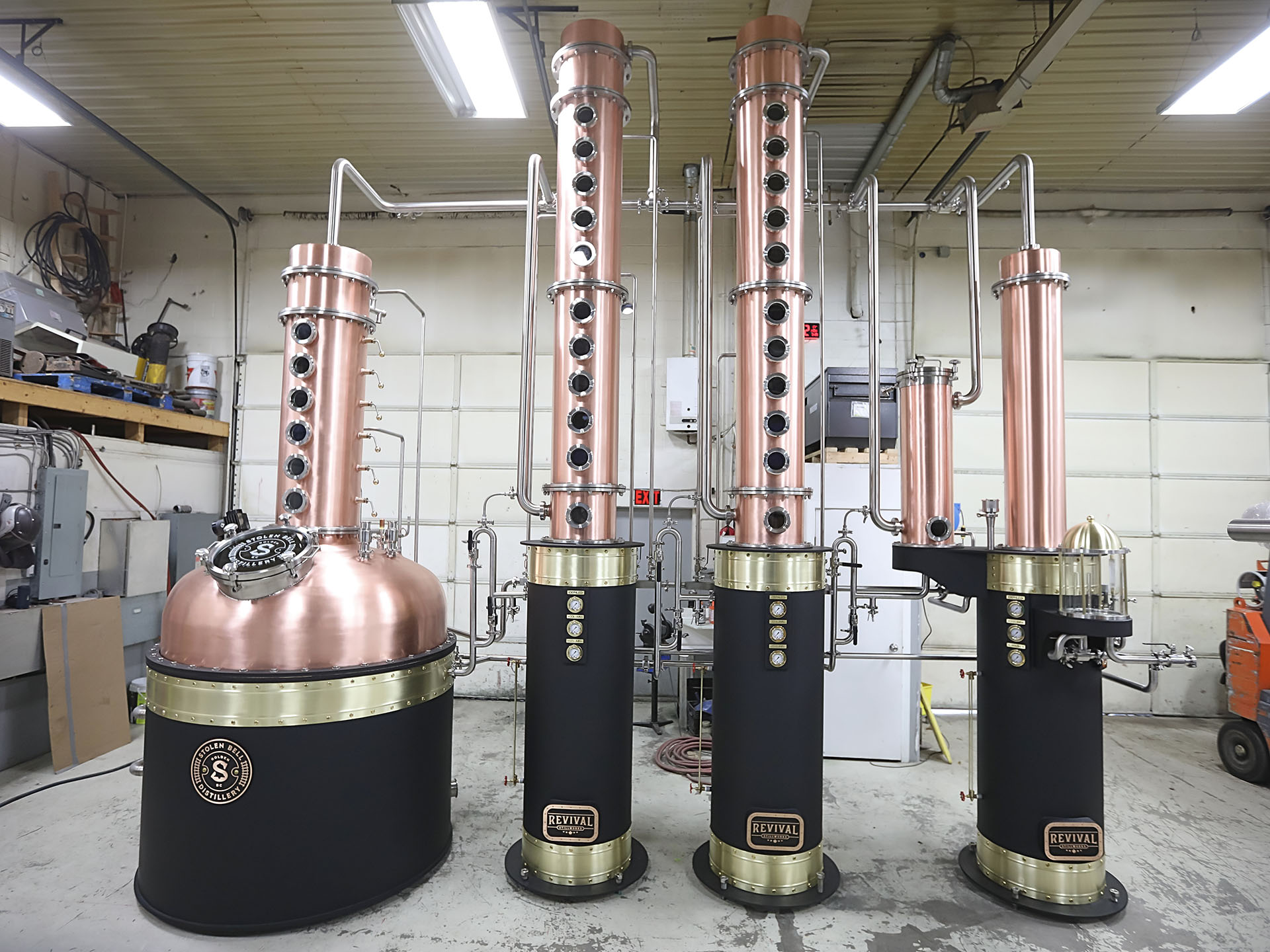 Vodka stills manufactured by Revival Stillworks